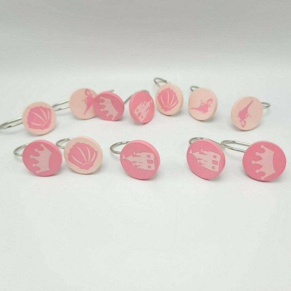 Disney | Bath | Disney Princess Shower Curtain Hooks Pink Round Jasmine ...